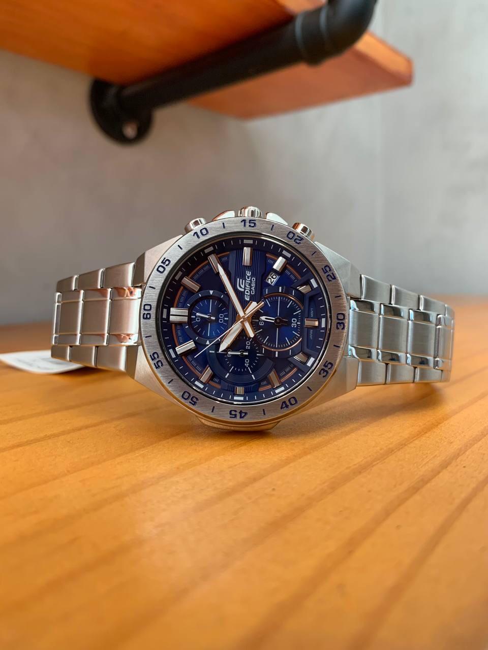 Relógio Casio Edifice Masculino Prata Cronógrafo Aço Inox EFR-564D-2AV ...