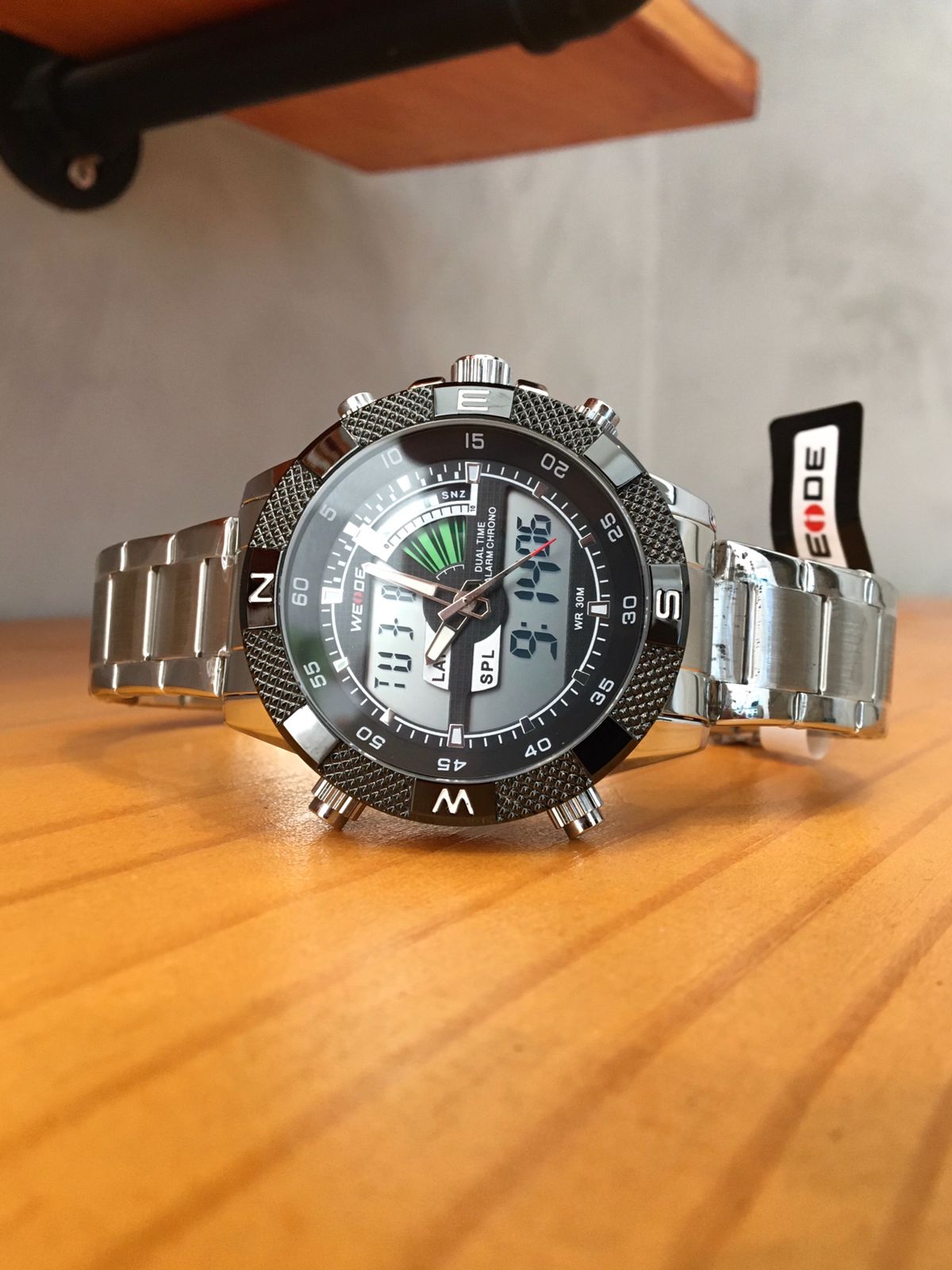 Relógio Weide Masculino Prata Digital Display Duplo WH-1104 - Imperial ...